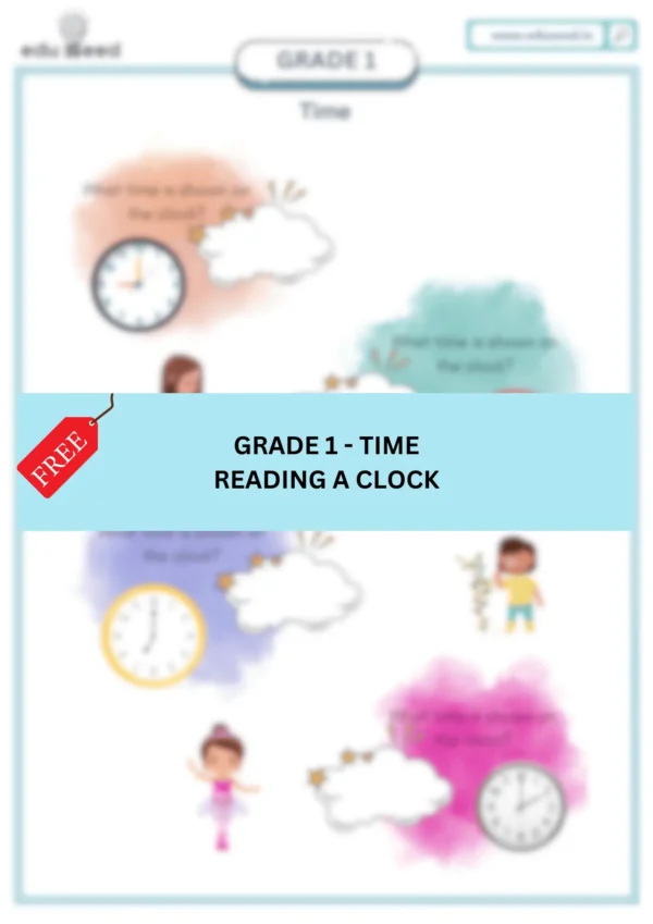 Free Worksheet for Grade 1 - Time