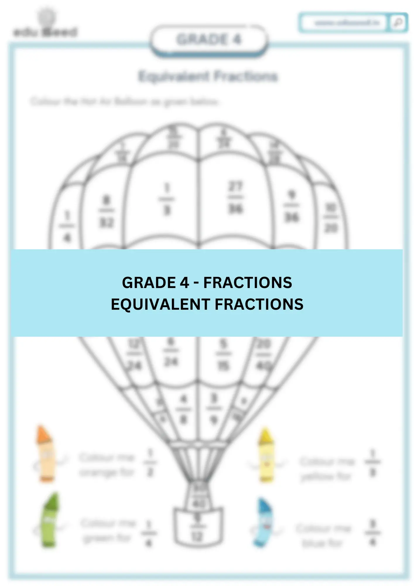 Equivalent Fractions Worksheet With Pictures Free Math Worksheet For