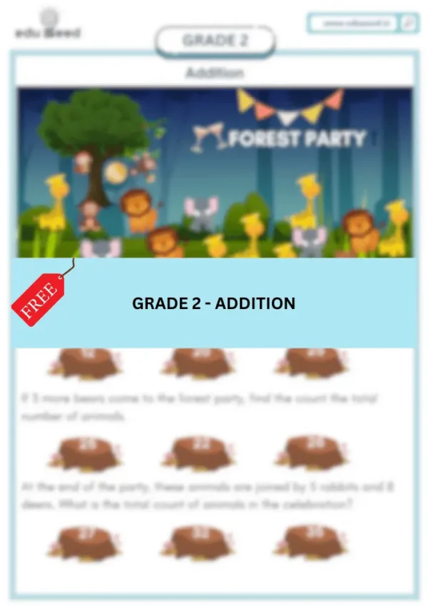 Free Math Worksheet for Grade 2 - Addition