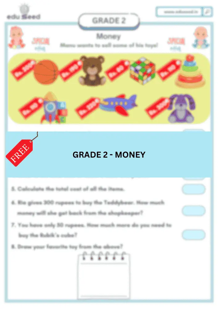 Free Math Worksheet For Grade 2 - Money