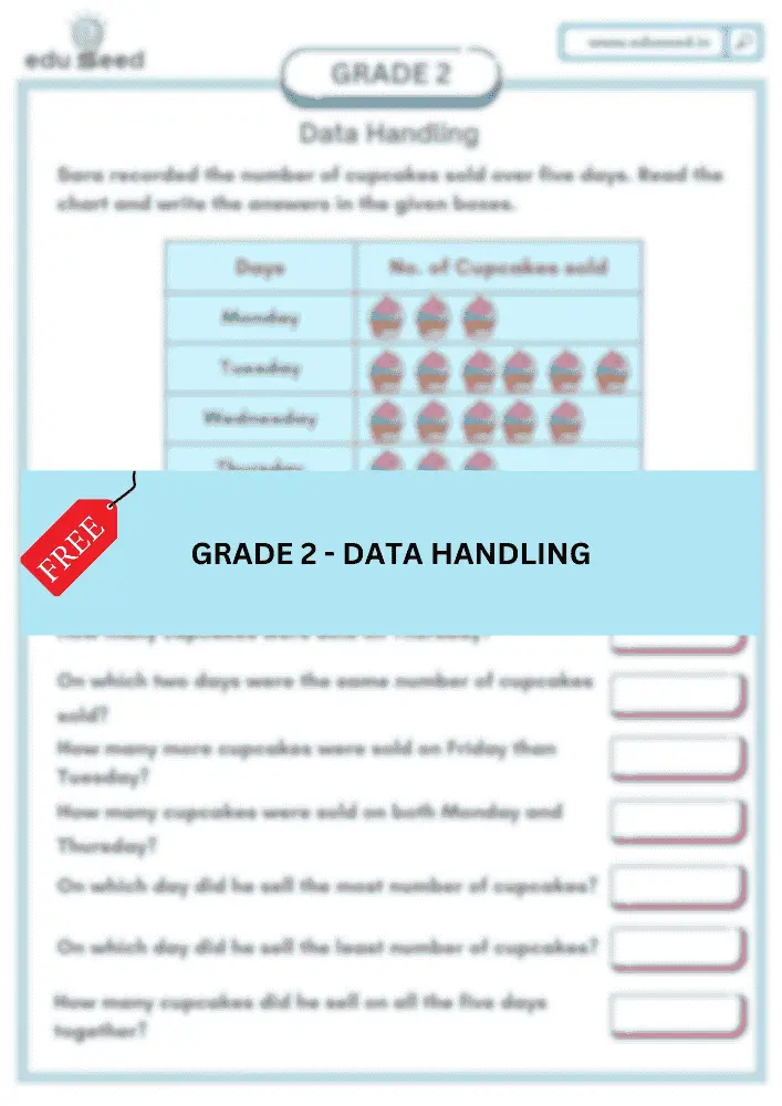 Free Math Worksheet for Grade 2 - Data Handling
